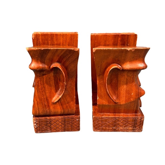Vintage | Accents | Vintage Comedy And Tragedy Wooden Bookends From 96s ...